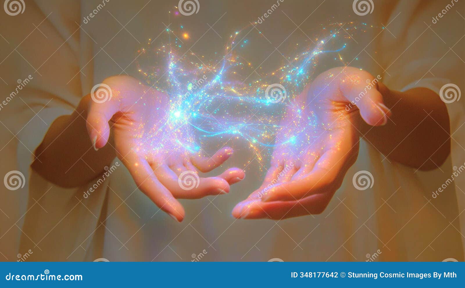 Cosmic Hands Emitting A Mysterious Cosmic Power And Spiritual Energy (Energy And Reiki Healing ...