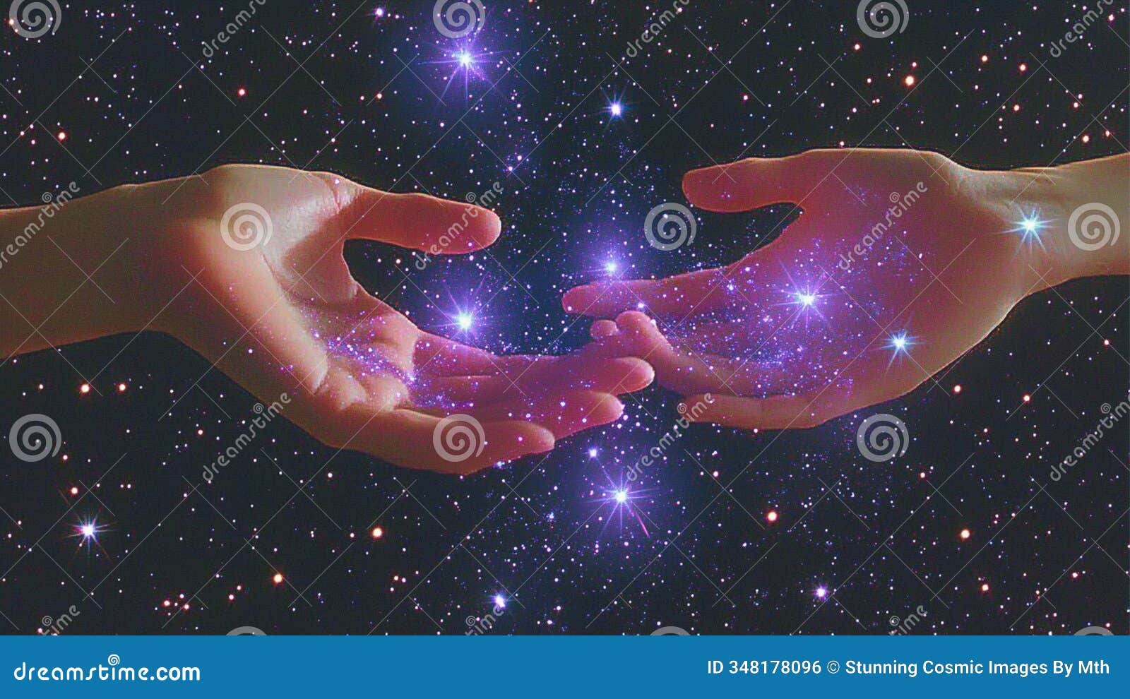 Cosmic Hands Emitting Magical Power, Spiritual Energy and Glowing ...