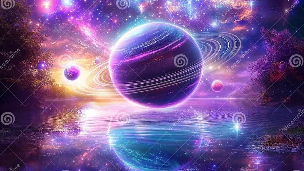 Cosmic Purple Otherworld Planet in a Fantasy Universe Background (High ...