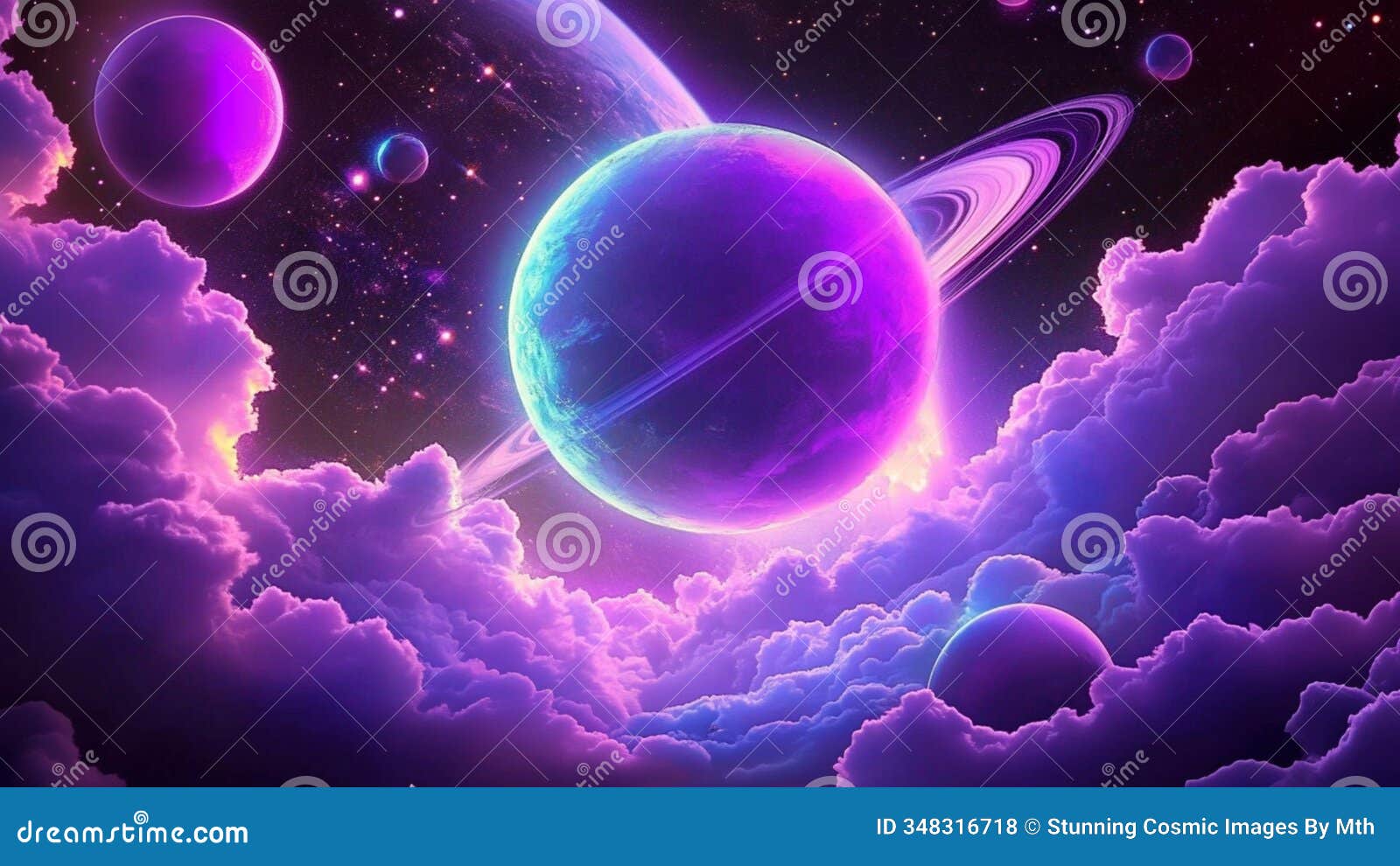Cosmic Purple Otherworld Planet in a Fantasy Universe Background (High ...