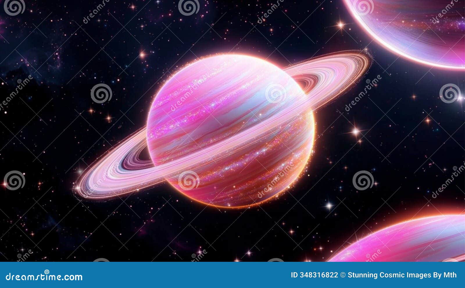 Cosmic Sparkling Pink Otherworld Planet in a Fantasy Universe ...