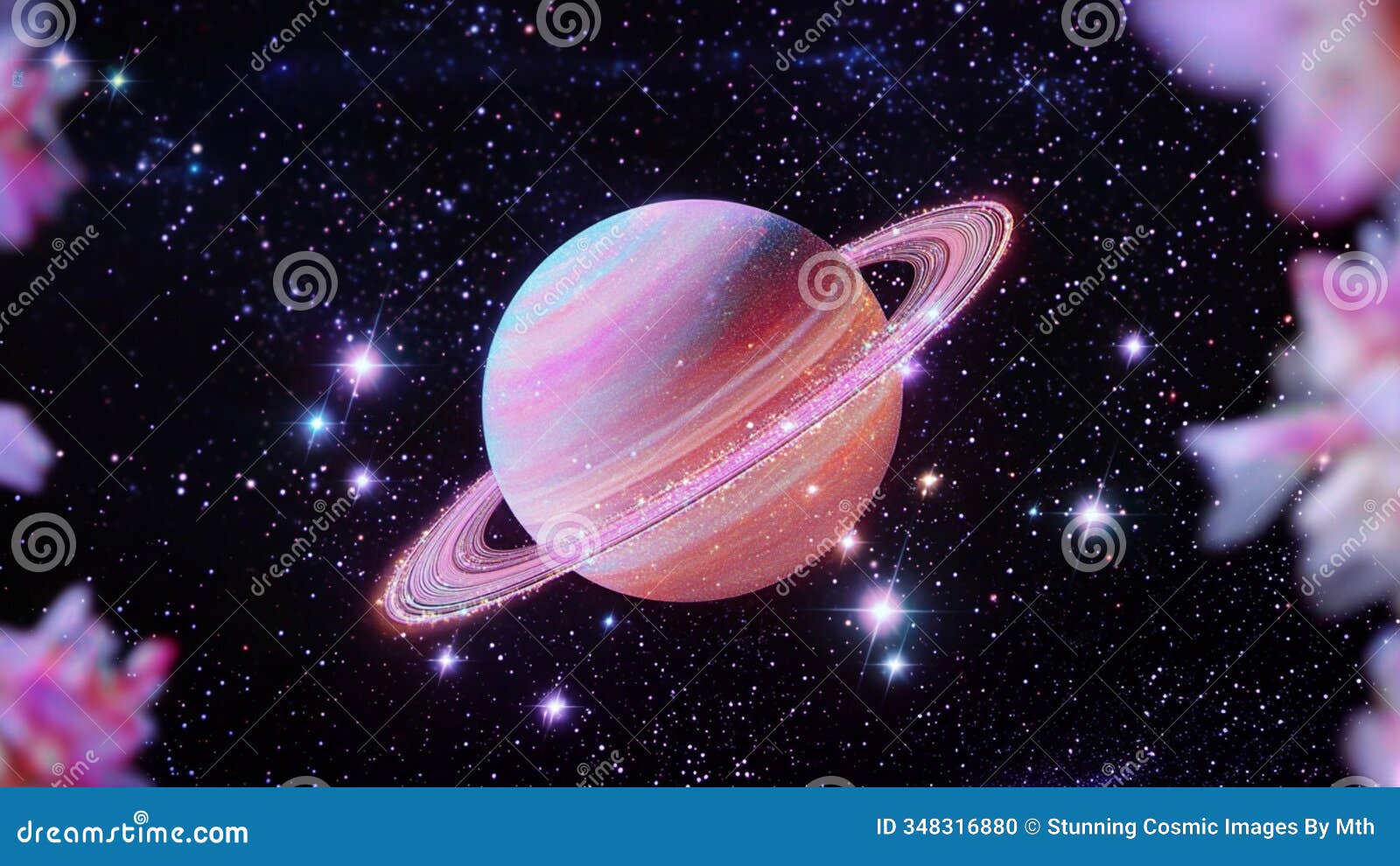 Cosmic Sparkling Pink Otherworld Planet in a Fantasy Universe ...