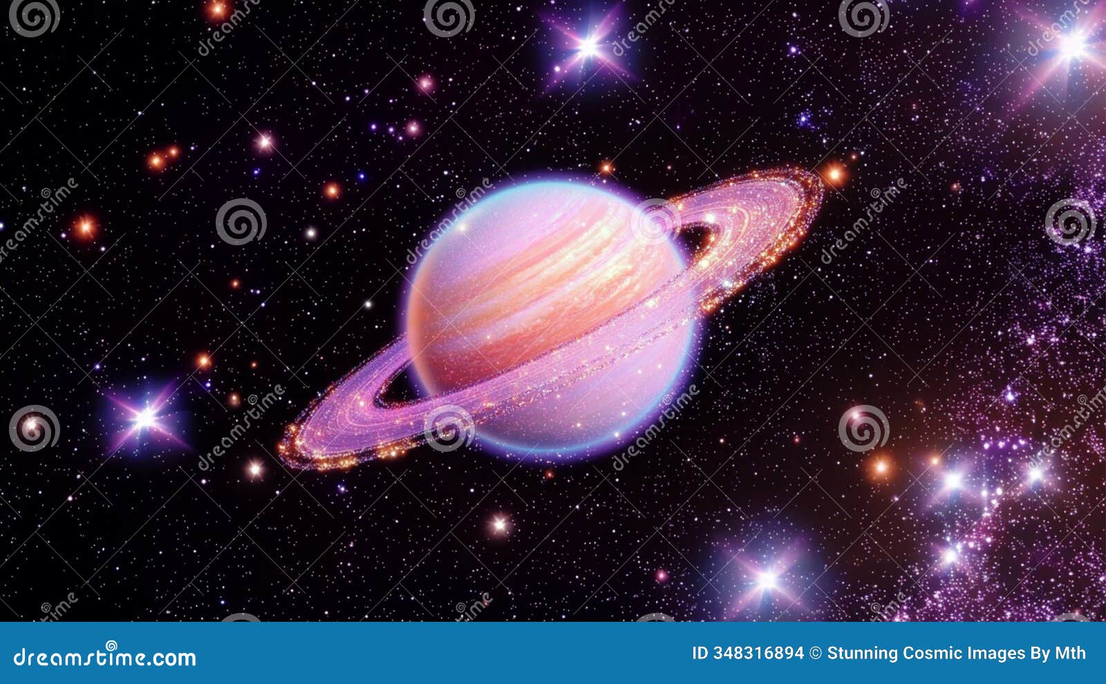 Cosmic Sparkling Pink Otherworld Planet in a Fantasy Universe ...