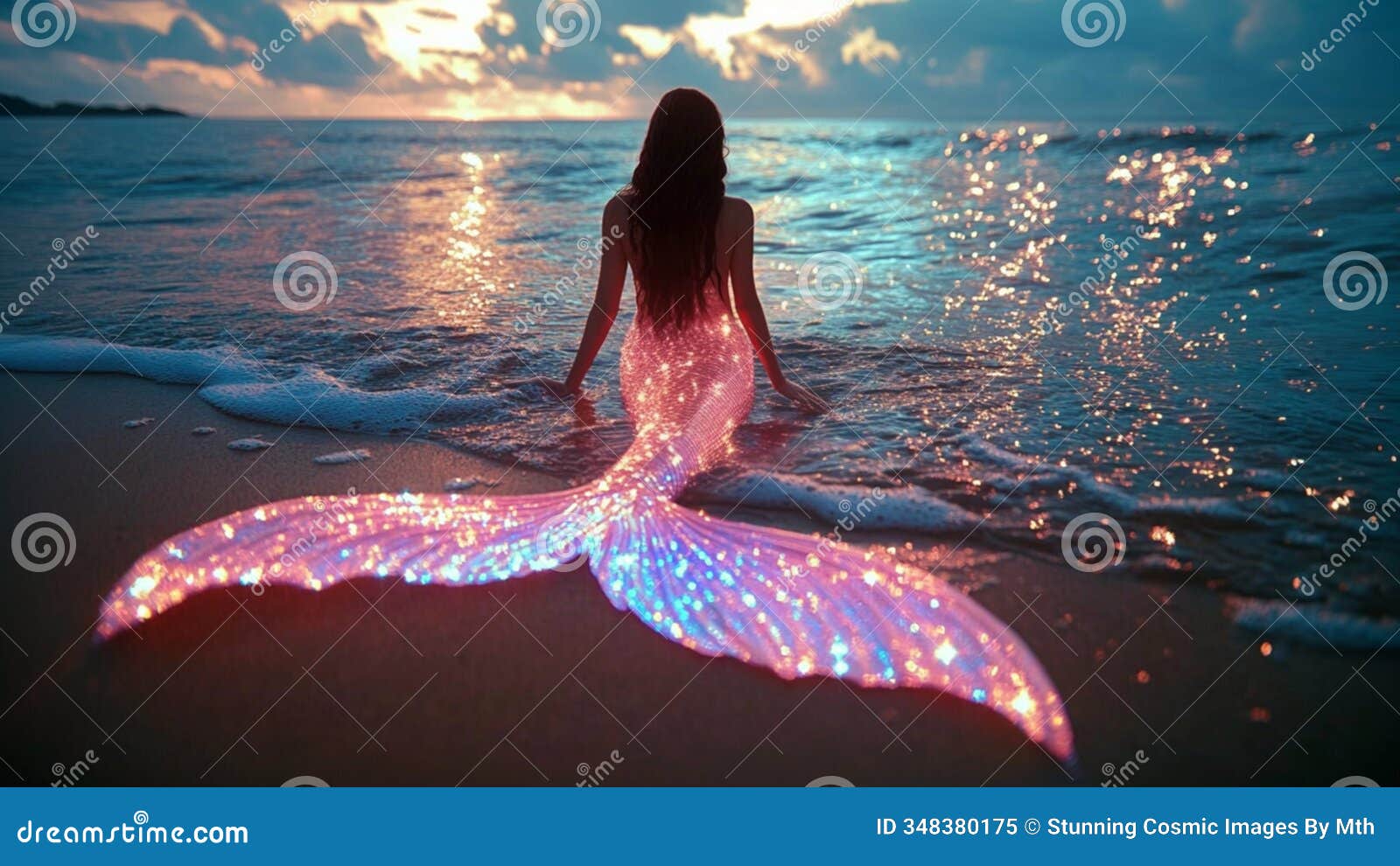 A Fantasy Fairytale Aquatic Mermaid Disney Princess Woman Creature with ...