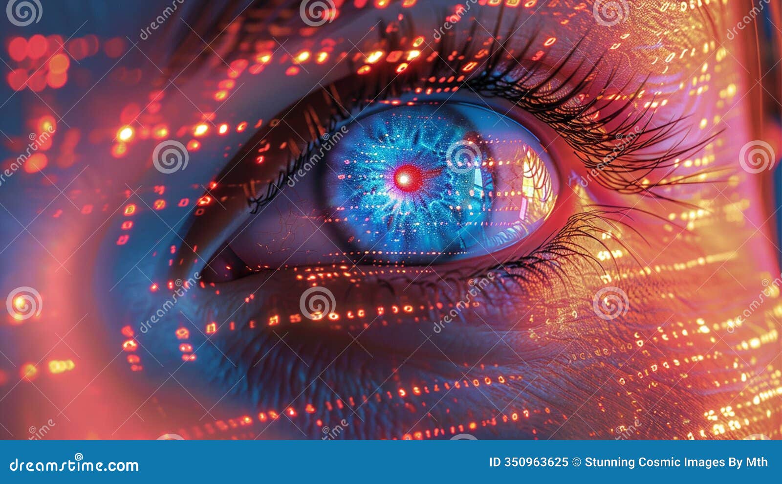 Futuristic High Tech Cybernetic Holographic AI Human Eye Processing ...