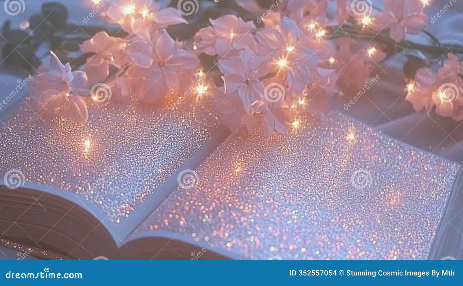 Magic Religious Occult Oracle Esoteric Book with Glitter Pink Flowers ...