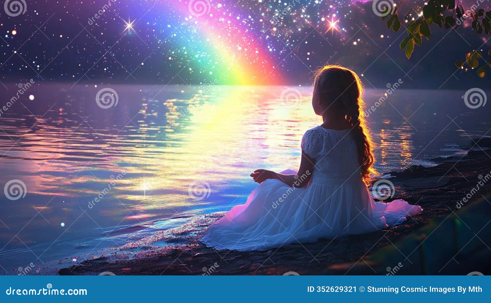 Angelic Starseed Little Girl Princess Daydreaming Stargazing at a ...
