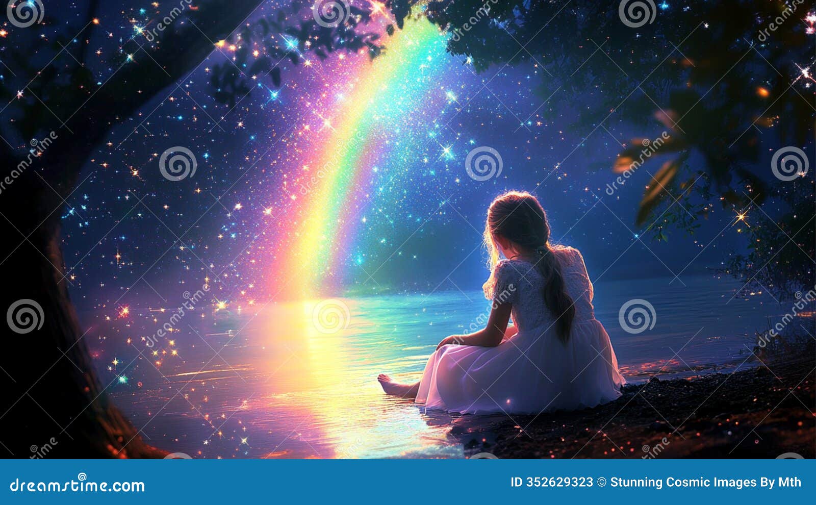 Angelic Starseed Little Girl Princess Daydreaming Stargazing at a ...