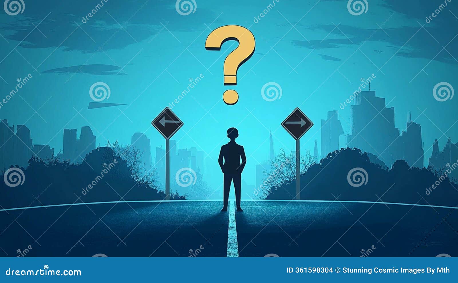 Man at a Fork in the Road (Crossroads), Must Make a Path Decision, Life ...