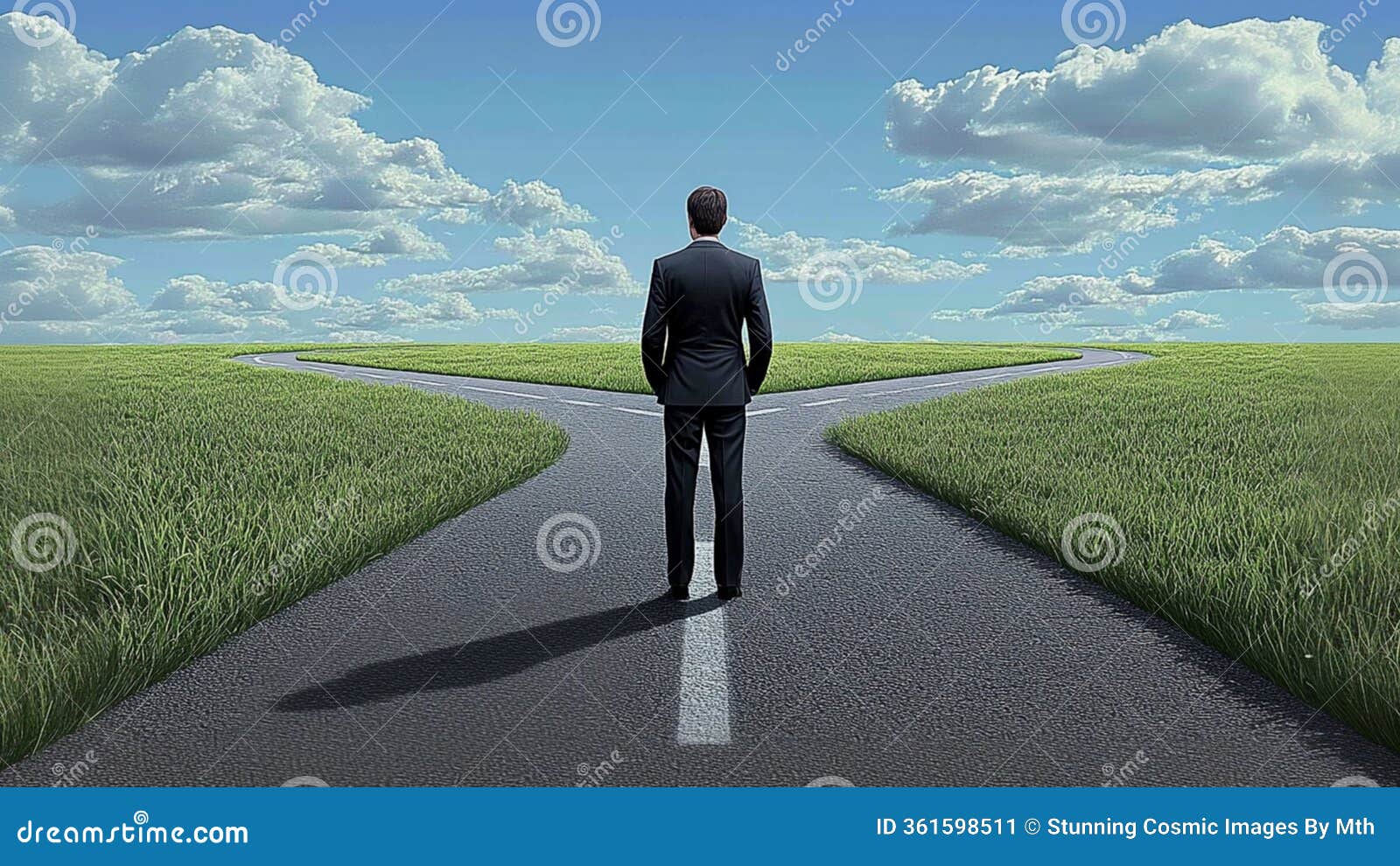 Opposite Paths To Goal. Different Approach, Two Businessman Running To ...