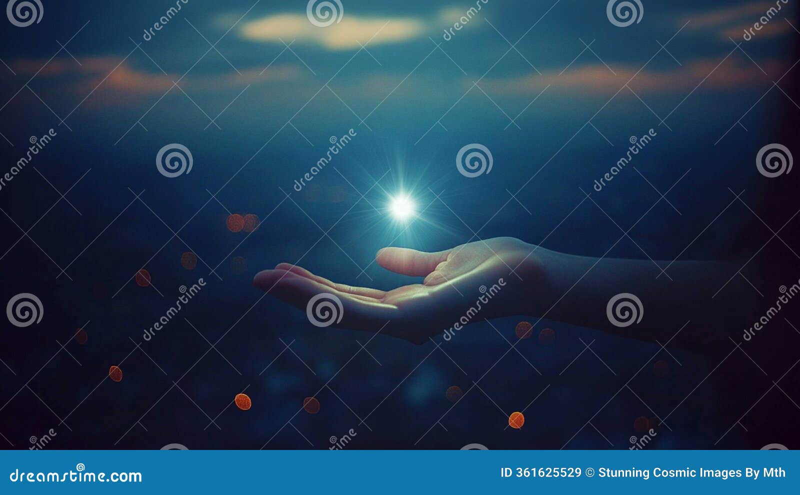 A Hand Holding a Bright Shining Glowing Light Star (Hope, Faith ...