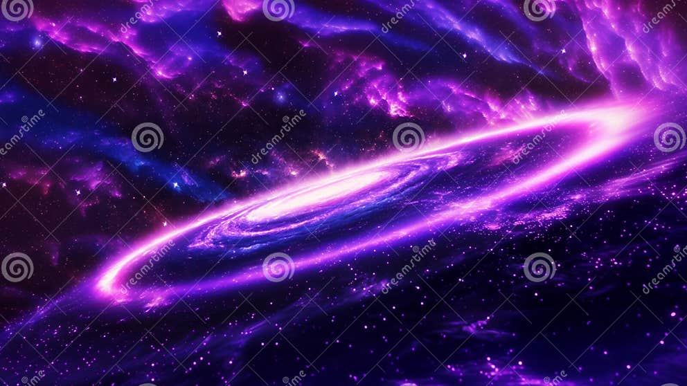 A Cosmic Galactic Neon Purple Energy Ripple Vortex Swirl in an Universe ...