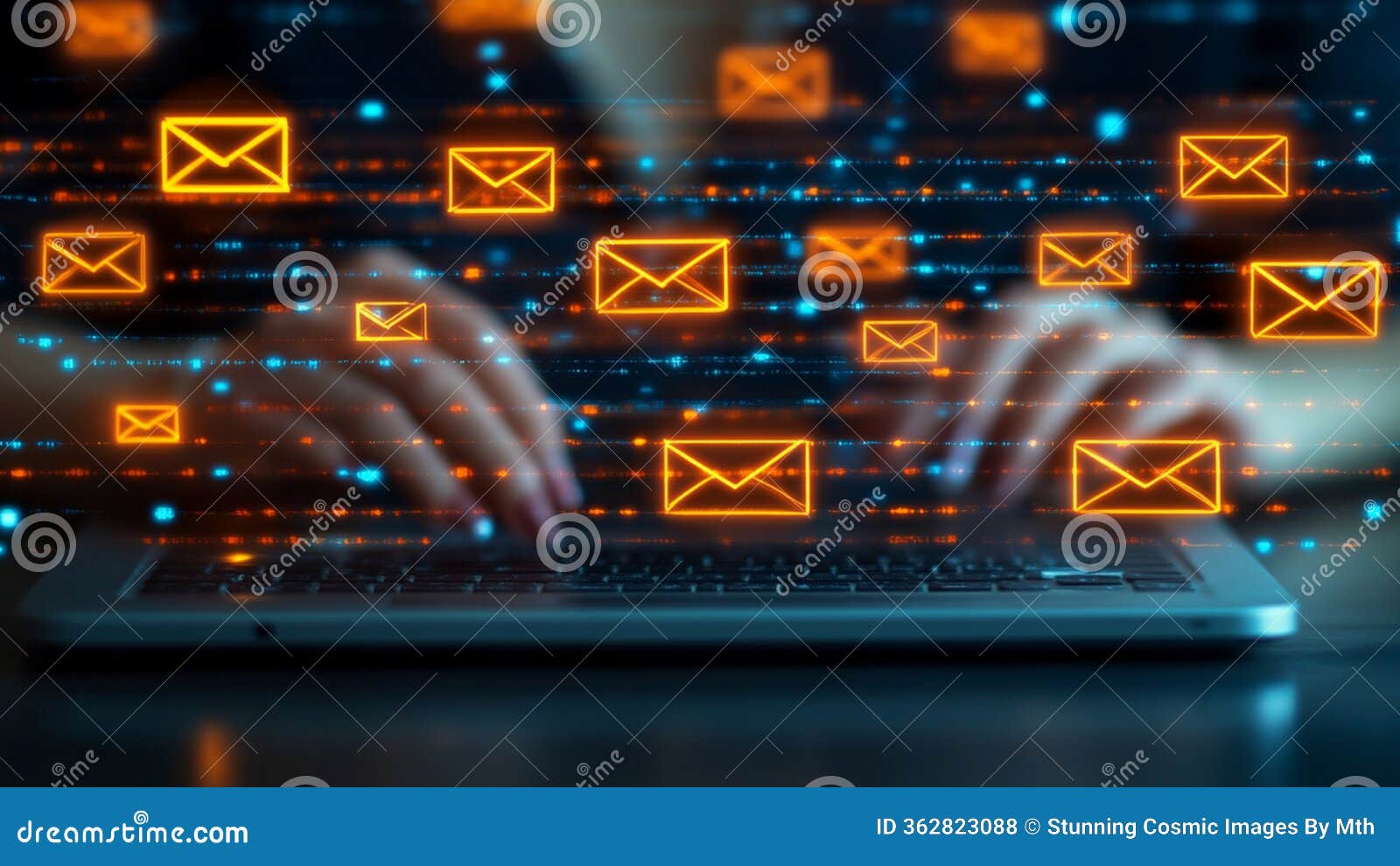 Woman Sending EMail Electronic Message Correspondence on the Internet ...