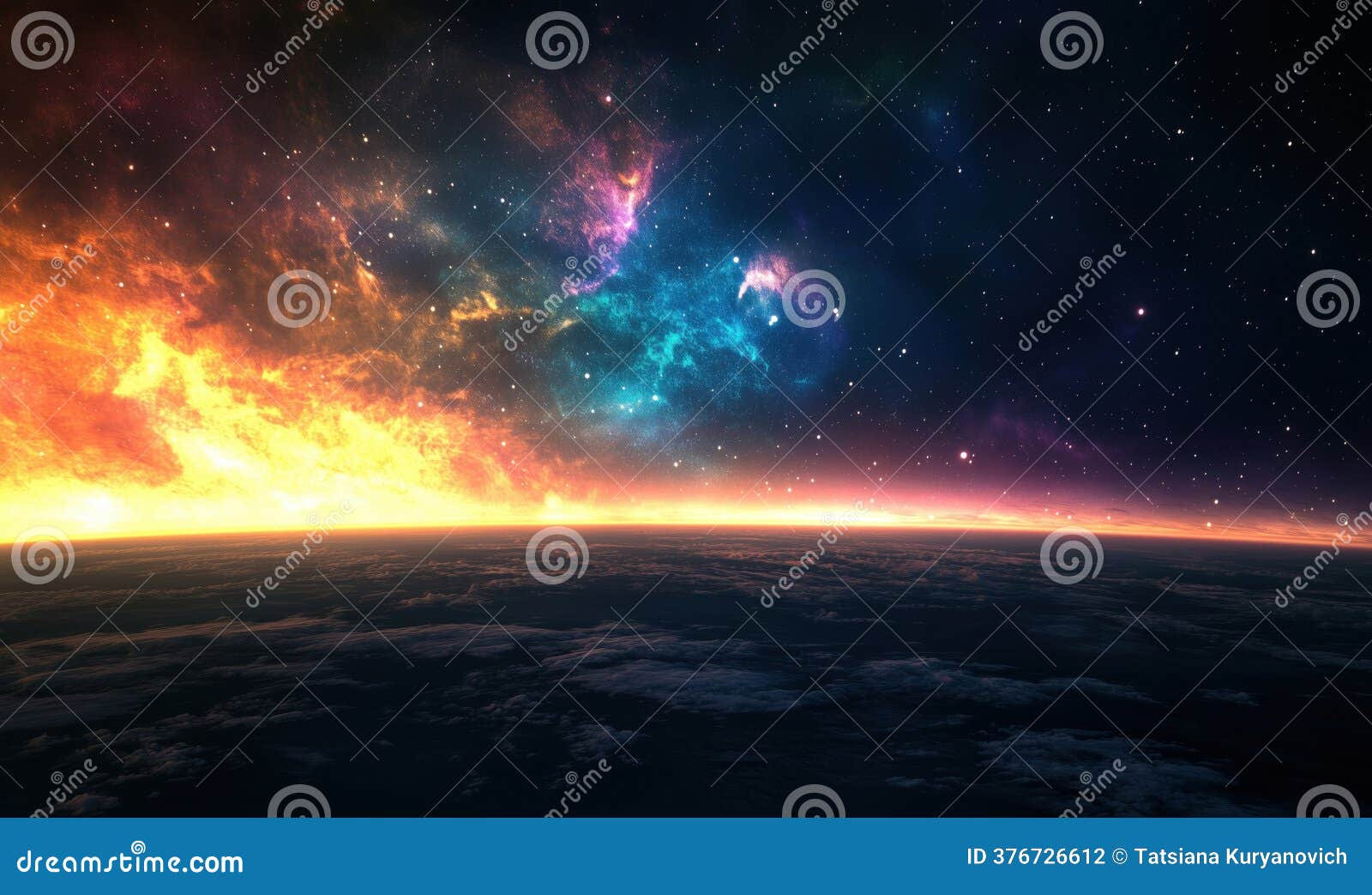 Stunning Cosmic Landscape Featuring Vibrant Nebulae Royalty-Free Stock Image | CartoonDealer.com ...