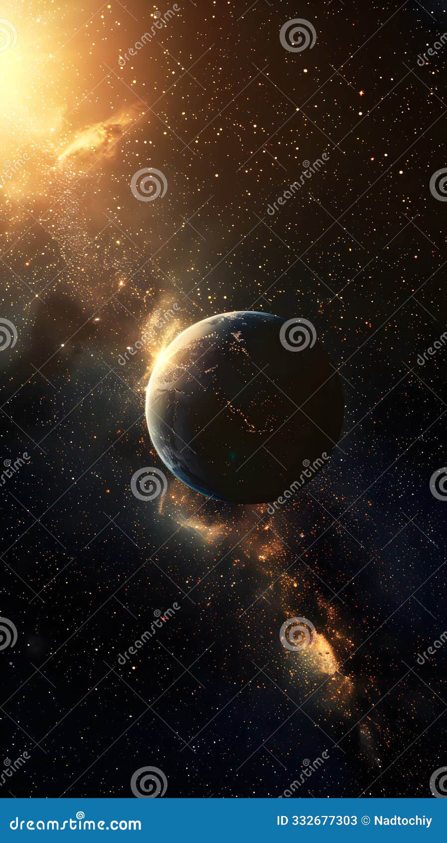 Stunning Cosmic View of Earth from Outer Space at Sunrise Stock Image ...