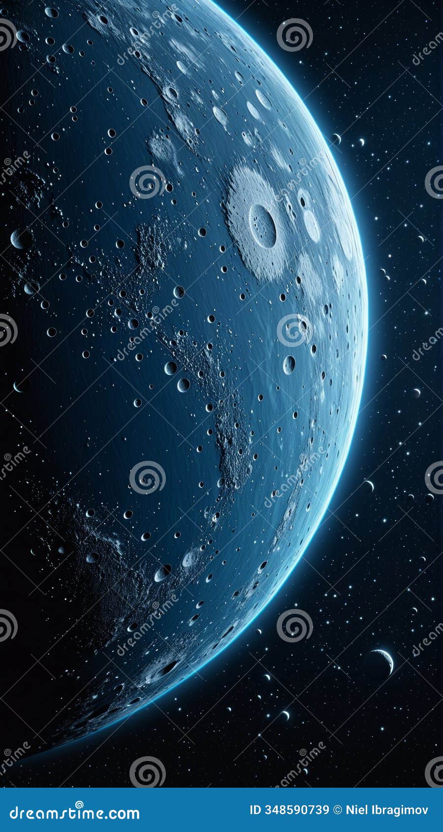 Stunning Cosmic View of a Moon-like Planet in Deep Space Stock Image ...