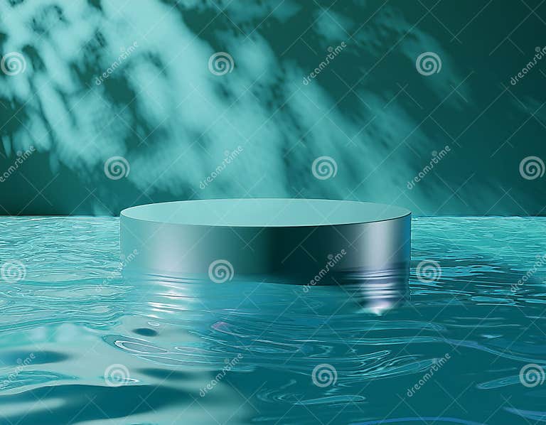 3D Illustration: Azure Water Withstands Caustic Effects in Light Shadow ...