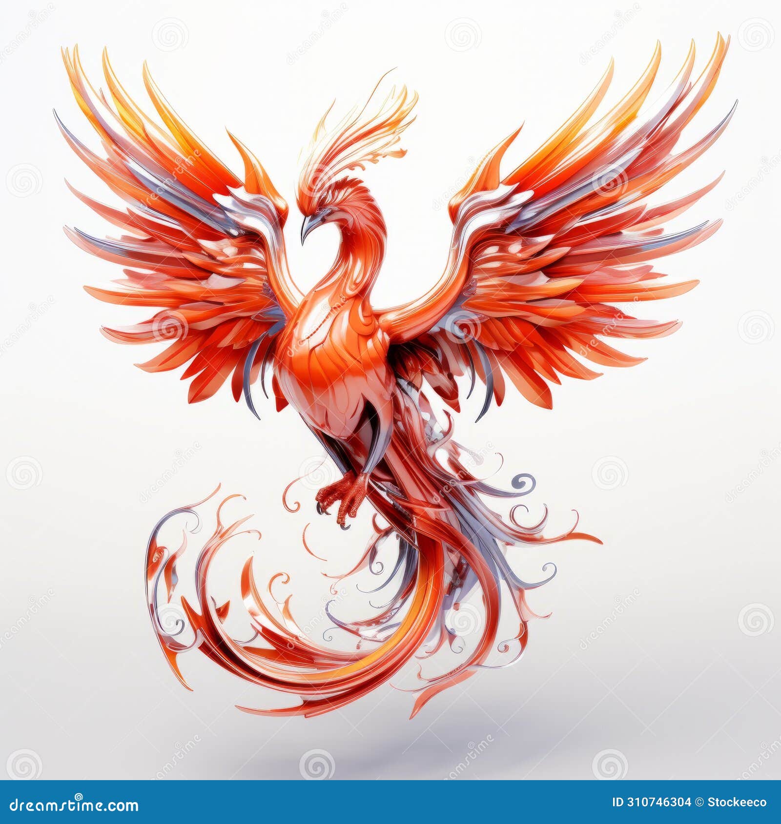 Striking 3d Phoenix Portrait in Cel Shading Style on White Background ...