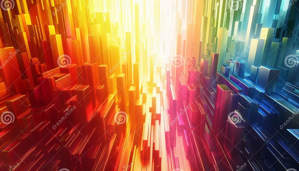 A Stunning 3D Render of an Abstract Multicolor Spectrum Stock ...
