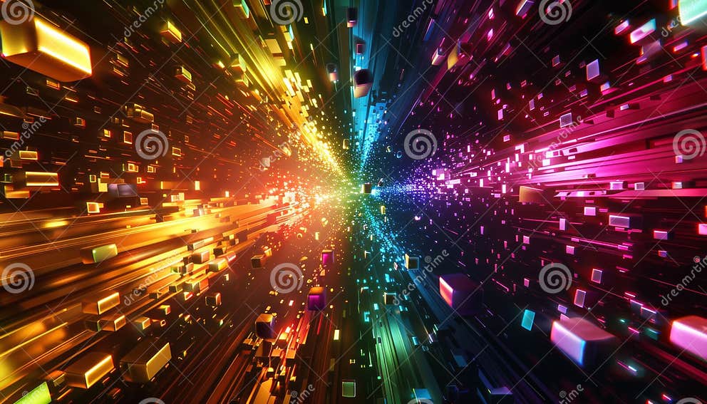 A Stunning 3D Render of an Abstract Multicolor Spectrum Stock ...