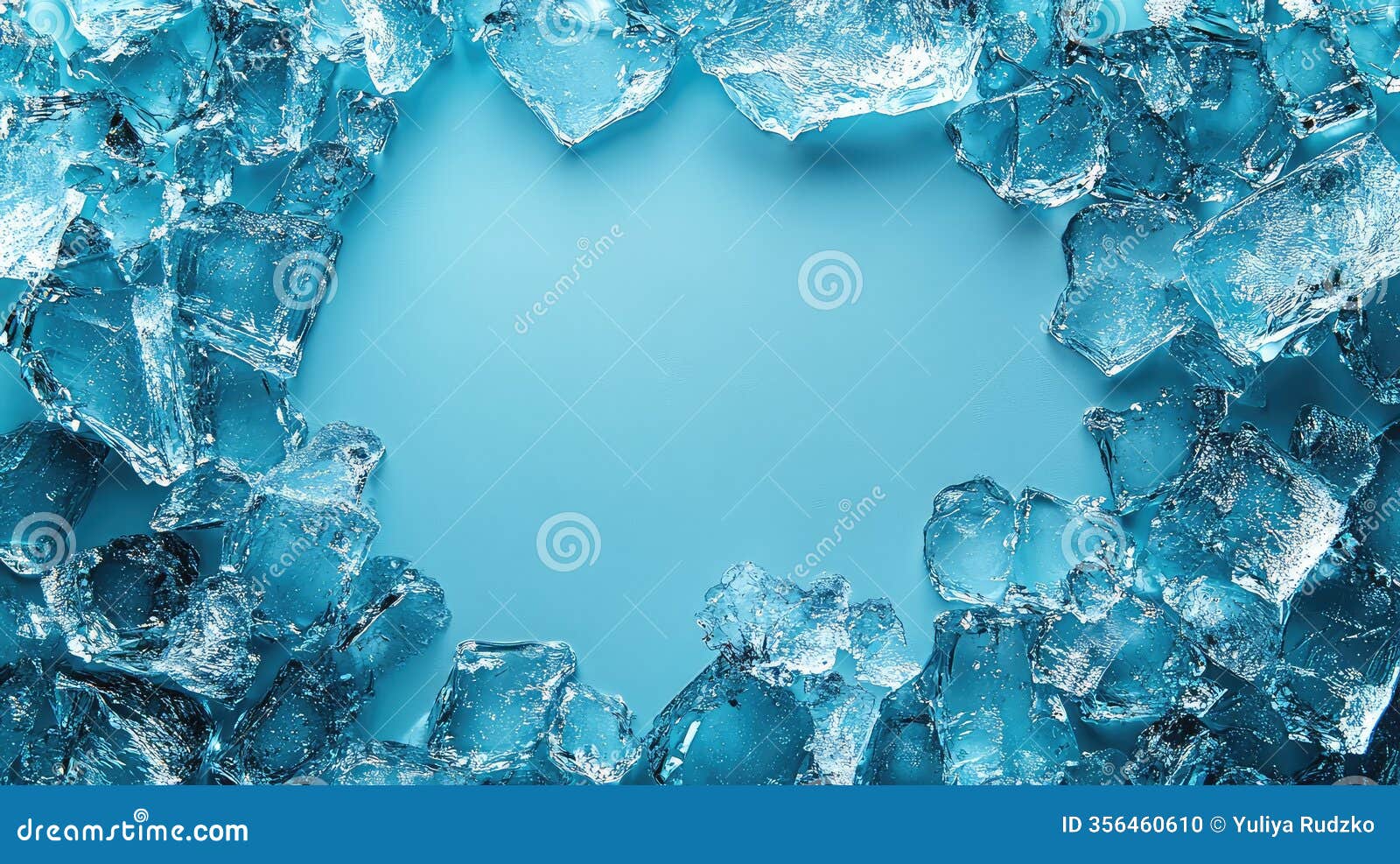 Stunning 3D Render of Broken Blue Ice with Rectangular Hole and Frame ...
