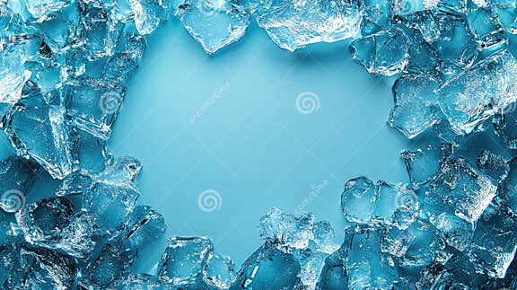 Stunning 3D Render of Broken Blue Ice with Rectangular Hole and Frame ...