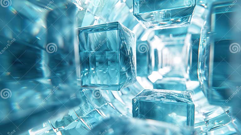 Rotating Glass Blocks - Abstract 3D Render, Seamless Loop Stock ...