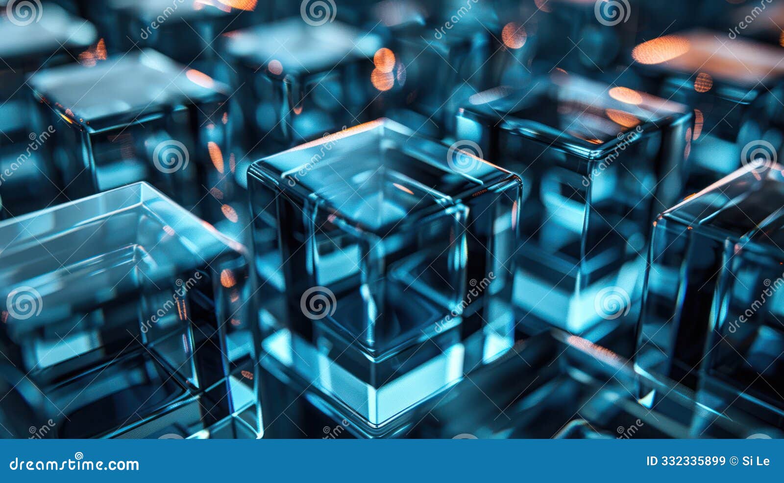 Rotating Glass Blocks - Abstract 3D Render, Seamless Loop Stock ...