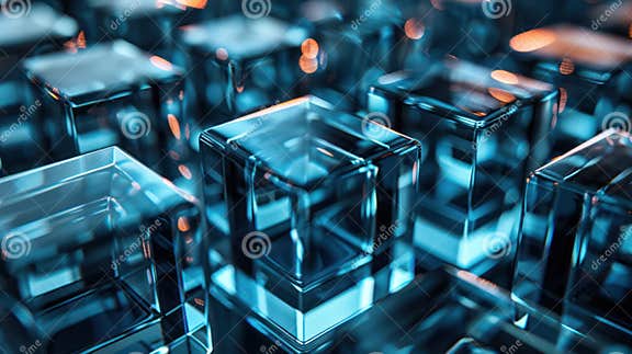 Rotating Glass Blocks - Abstract 3D Render, Seamless Loop Stock ...