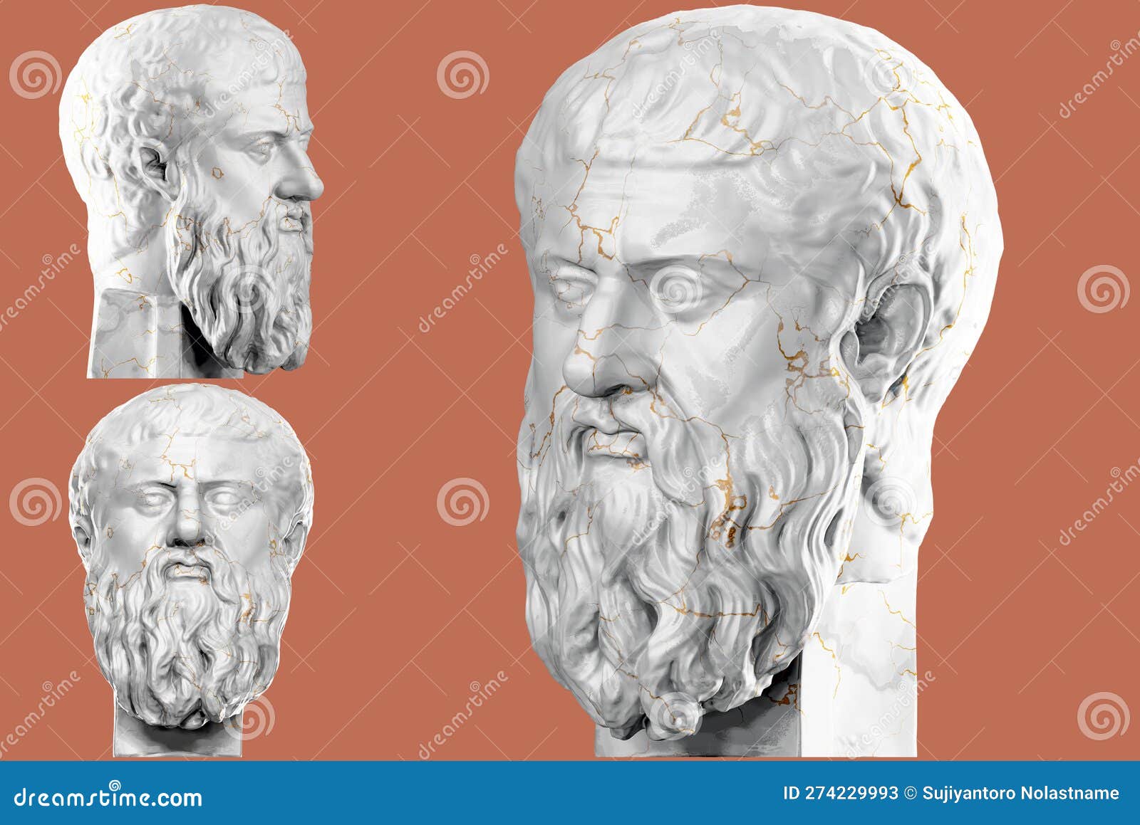 A Stunning 3D Render of Plato Stock Illustration - Illustration of ...