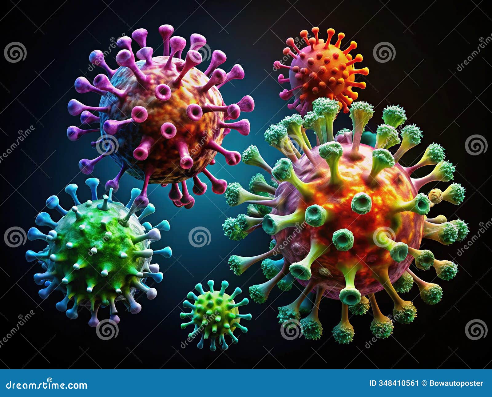 Stunning 3D Rendered Viruses on a Transparent Canvas: a Vibrant Visual ...
