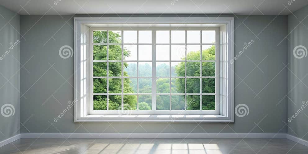 A Stunning 3D Rendered White Rectangular Window Minimalist Design ...