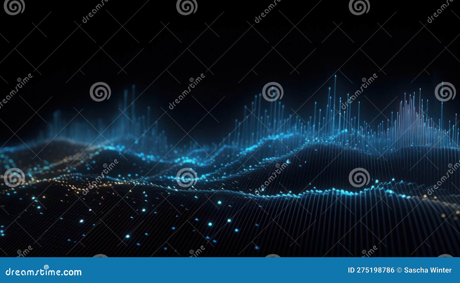Musical Data Flow: Abstract Big Data Visualization Stock Illustration ...