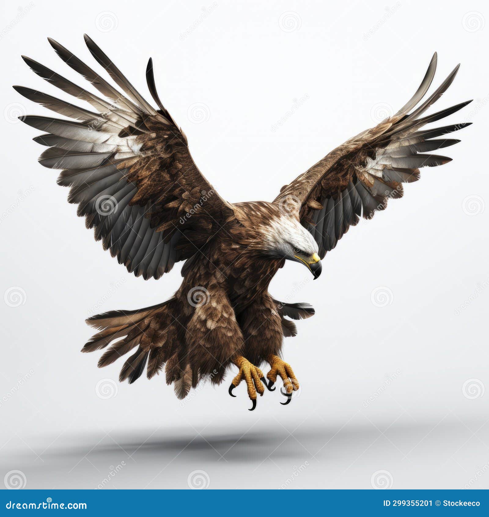 Stunning 3d Rendering of a Majestic Flying Eagle Stock Illustration ...