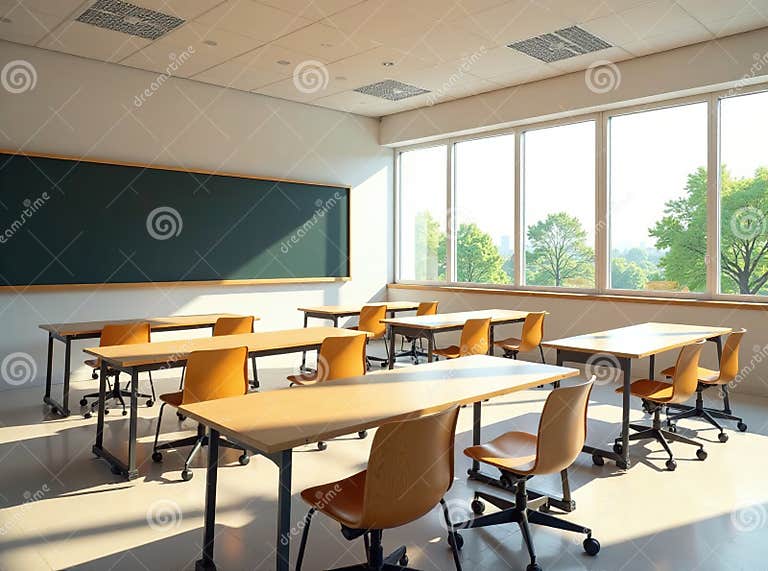Modern University Classroom Design a 3D Rendering of a Futuristic ...