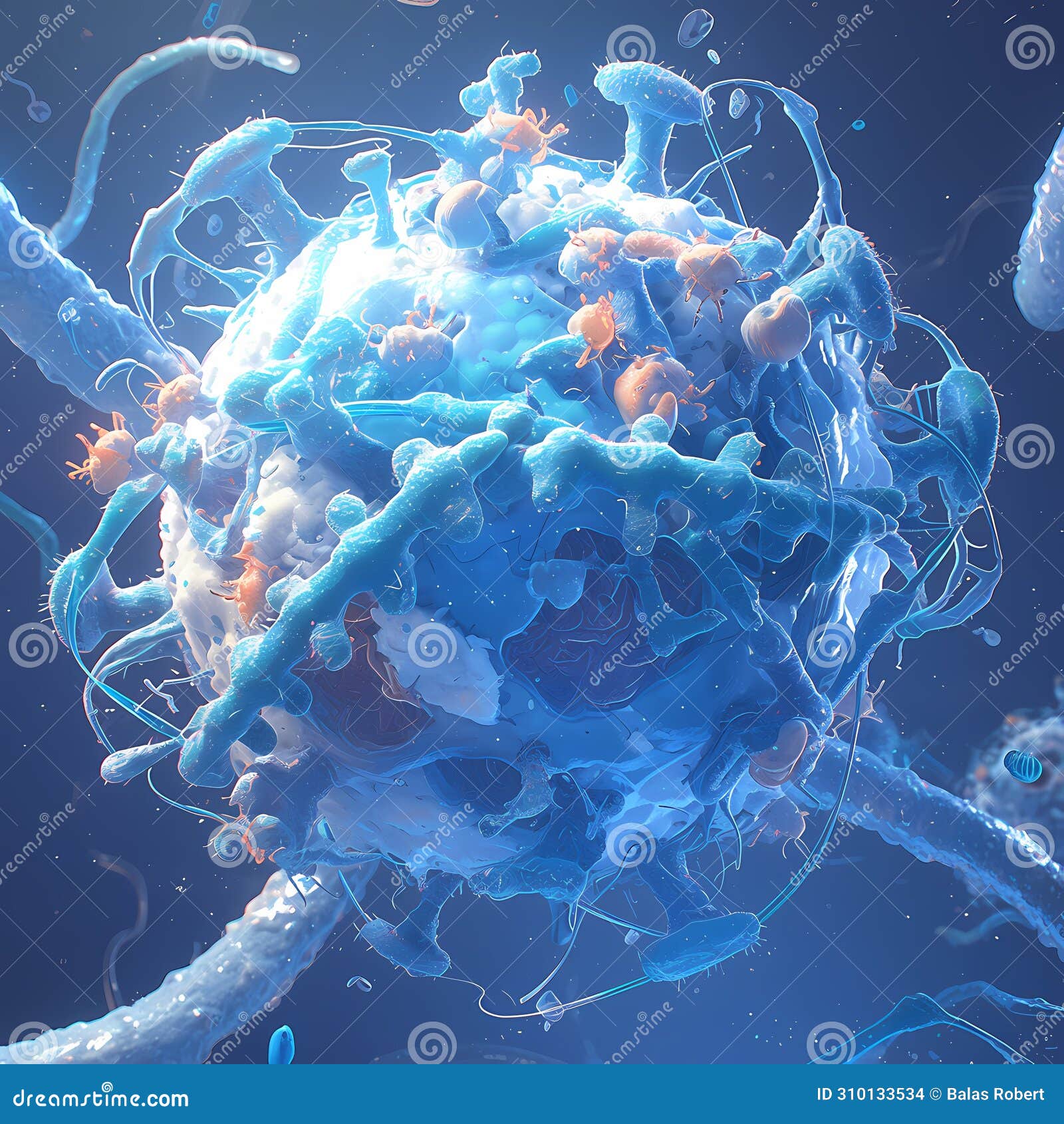 Stunning 3D Rendition of a Cancer Cell Under the Microscope Stock ...