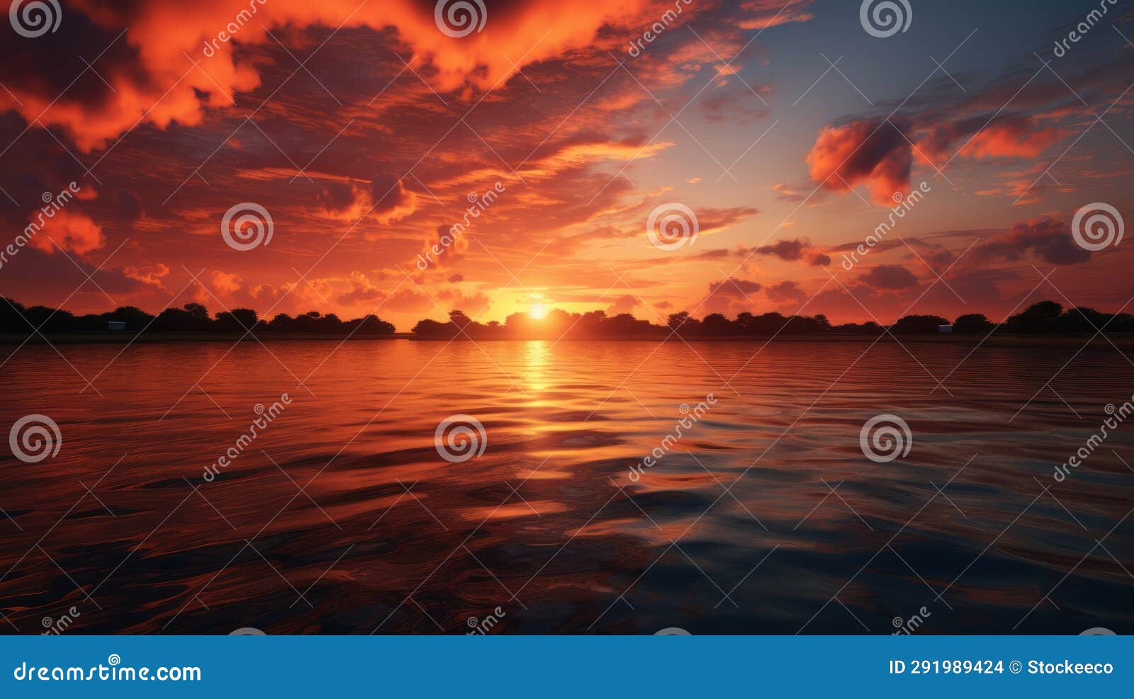 Stunning 3d Sunset with Dramatic Atmospheric Perspective Stock ...