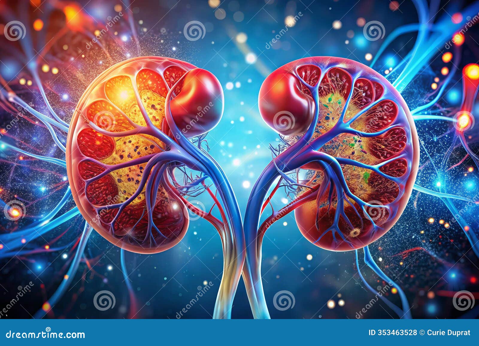 Detailed 3D Kidney Anatomy Visualization Exploring Renal System ...