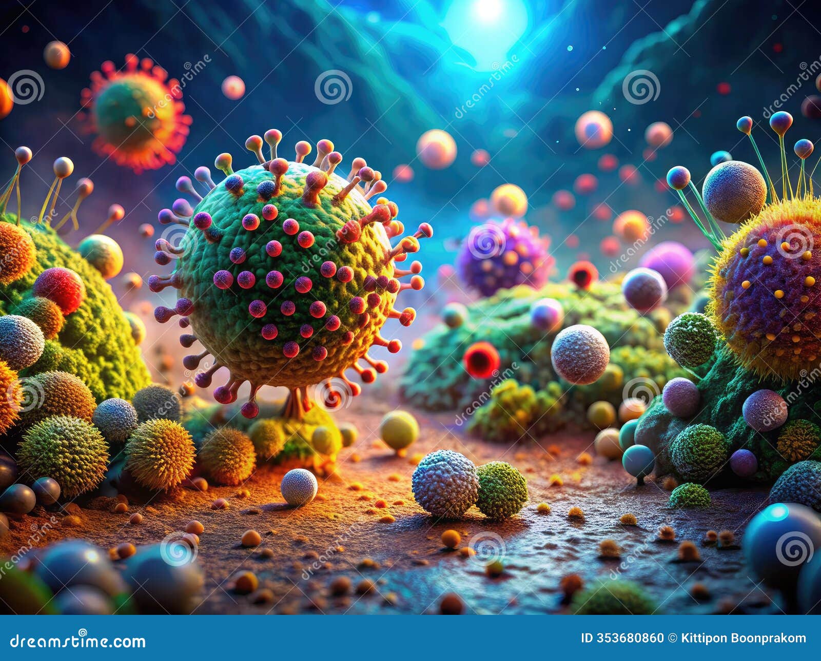 A Stunning 3D Visualization of a Virus and Bacteria Cell Exploring the ...