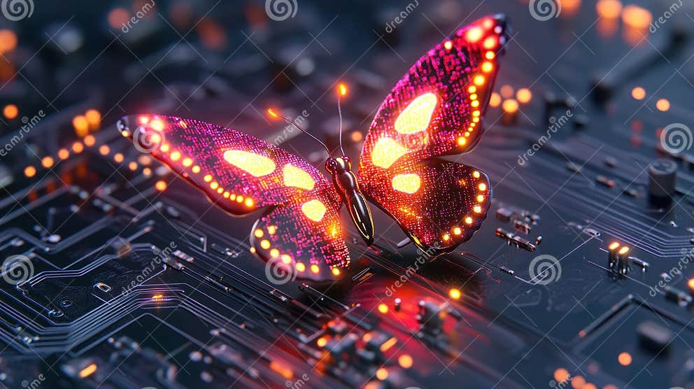 Futuristic Digital Butterfly: Symbol of Technological Transformation ...
