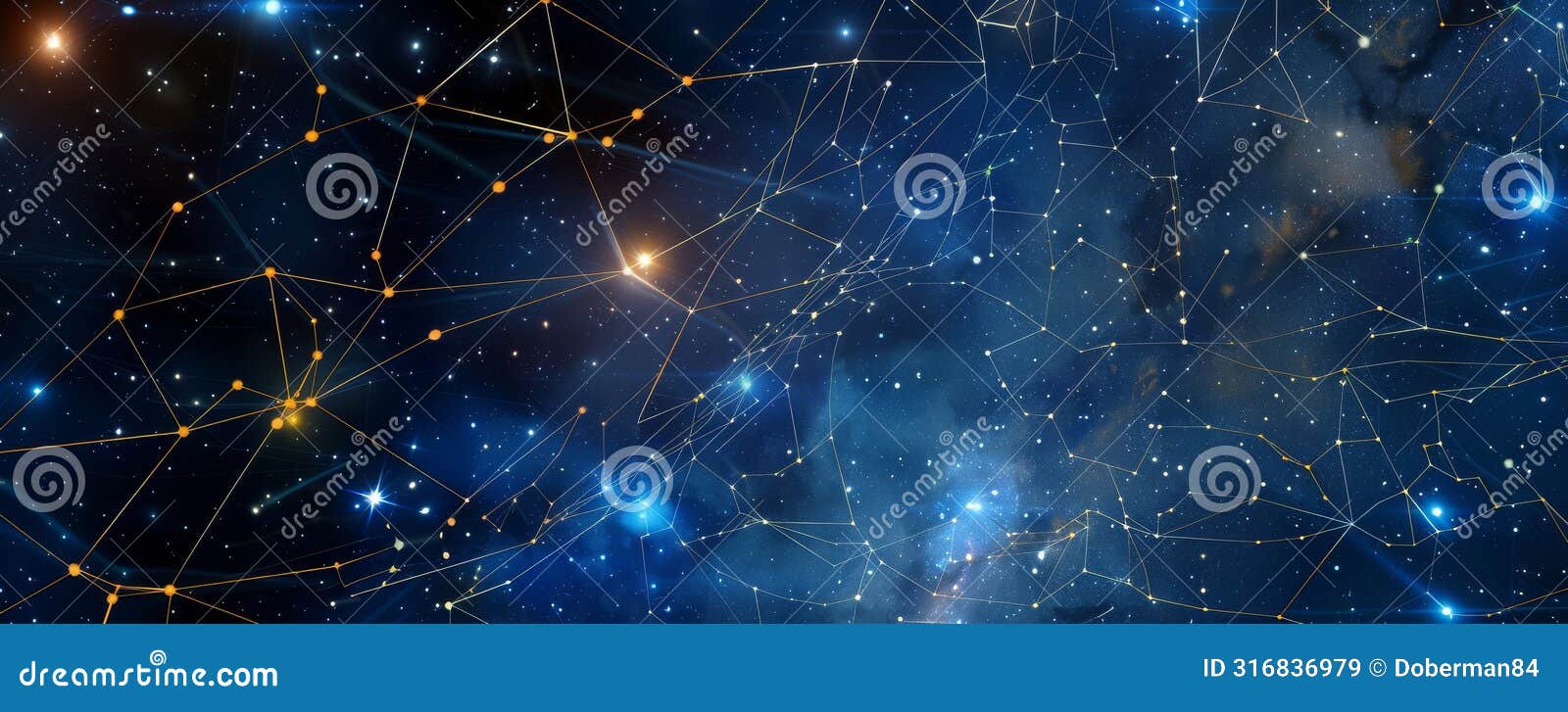 Stunning Digital Illustration of Connected Star Maps and Constellations ...