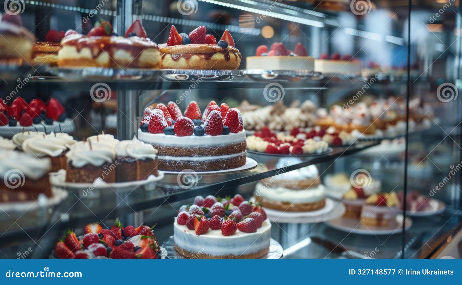 A Stunning Display of Assorted Cakes and Pastries Inside a Bakery ...