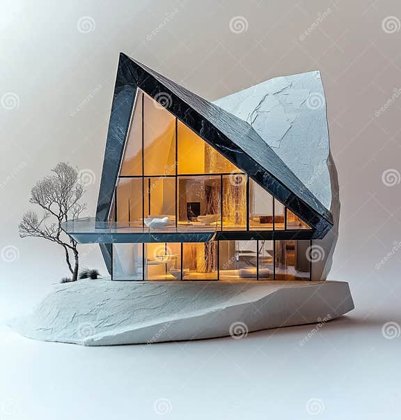 Innovative Architectural Masterpiece with Angular Glass Facade and ...