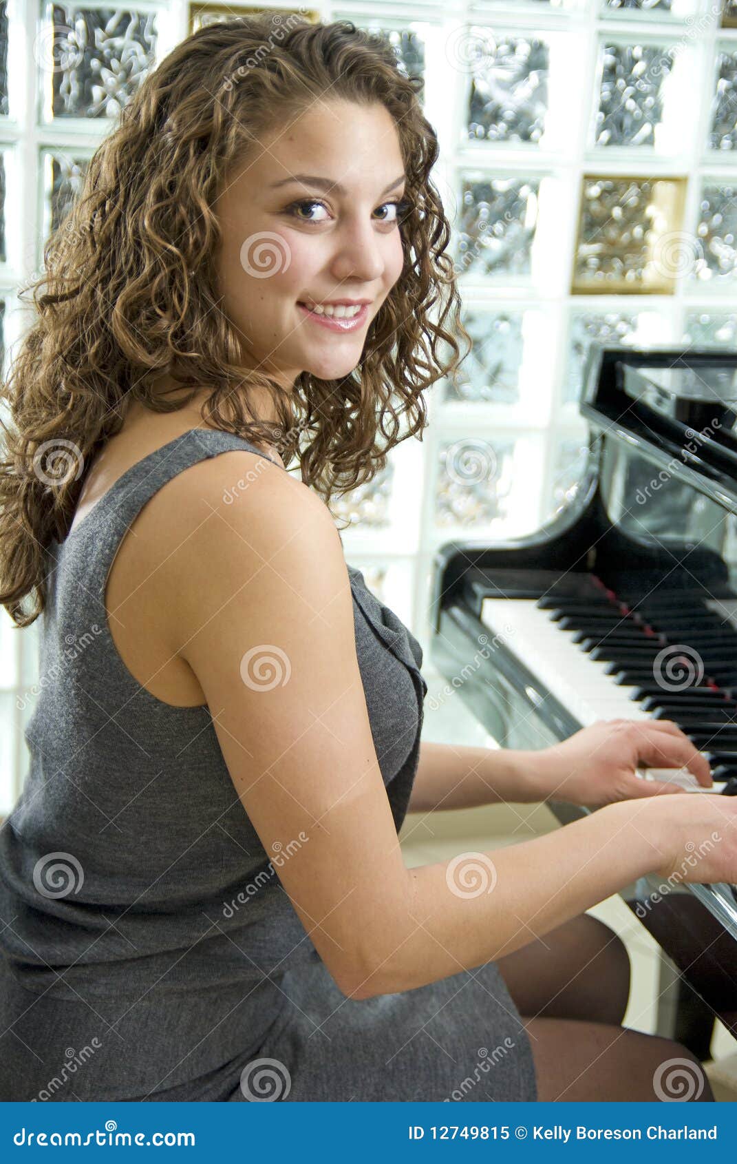 Stunning female pianist stock image. Image of board, lifestyle - 12749815