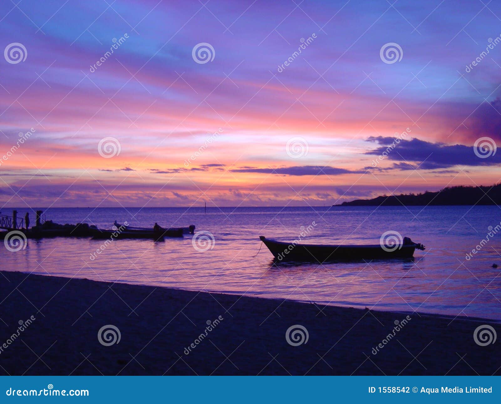 Stunning Fijian Sunset stock photo. Image of nature, malolo - 1558542