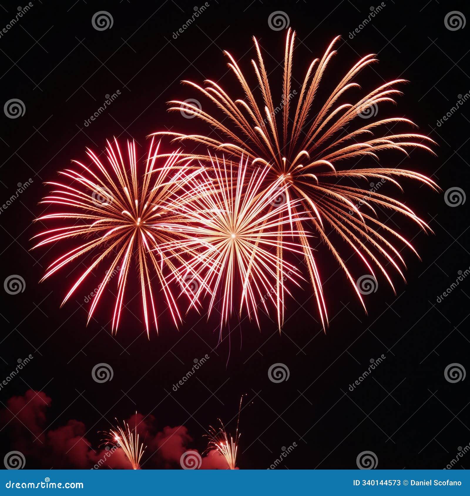 Stunning Firework Display Featuring Vivid Colors Exploding Against a ...
