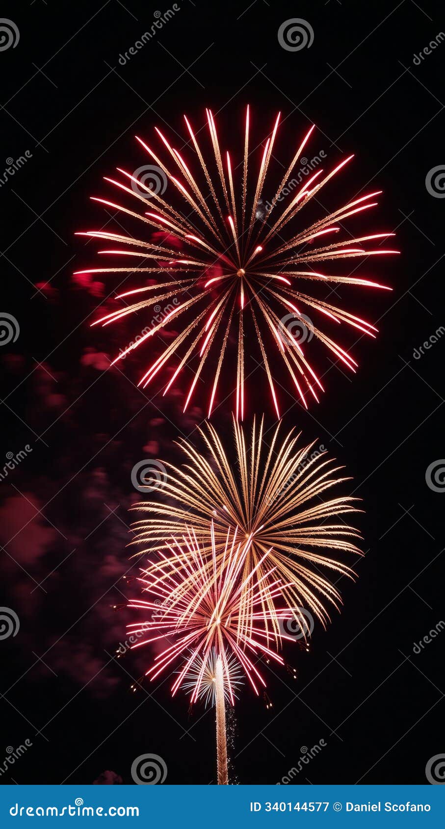 Stunning Firework Display Featuring Vivid Colors Exploding Against a ...