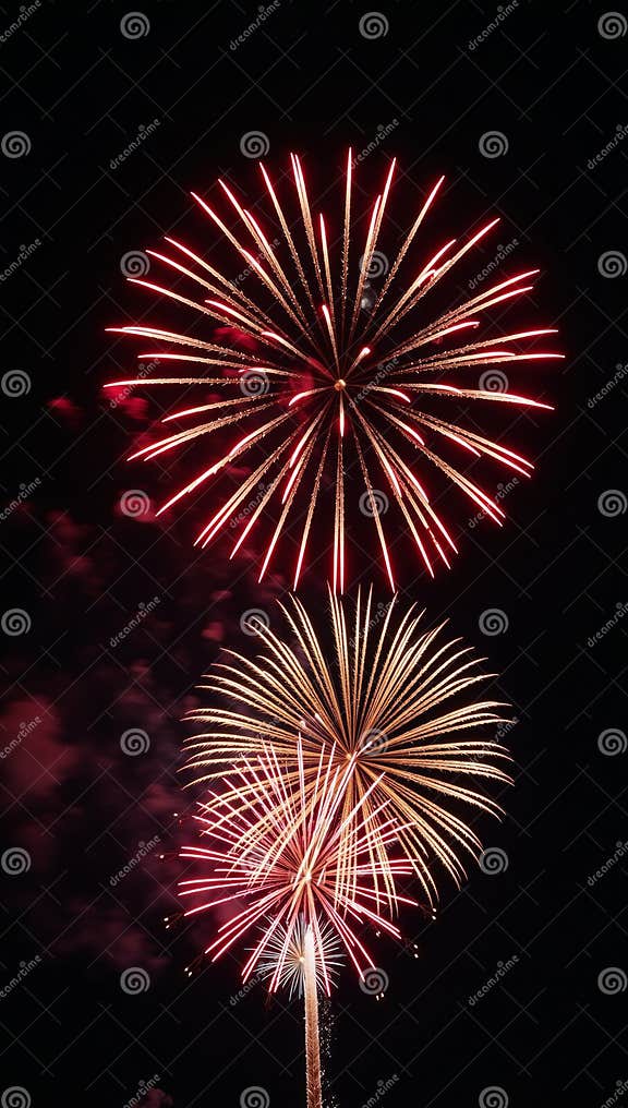 Stunning Firework Display Featuring Vivid Colors Exploding Against a ...
