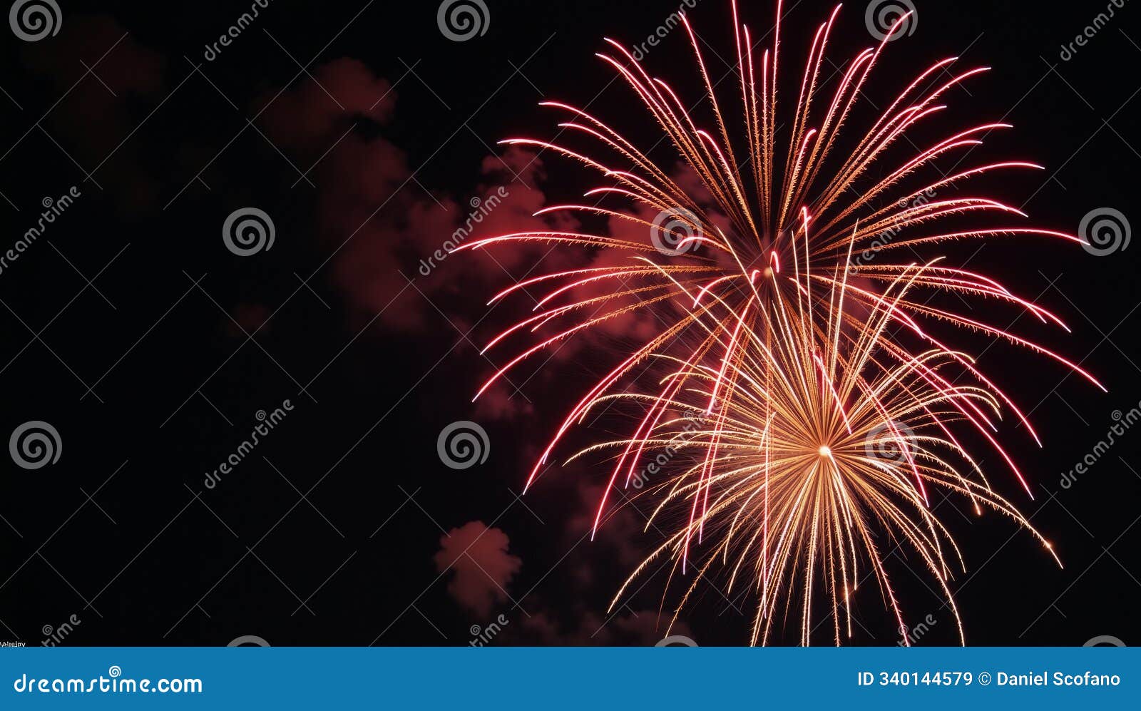 Stunning Firework Display Featuring Vivid Colors Exploding Against a ...