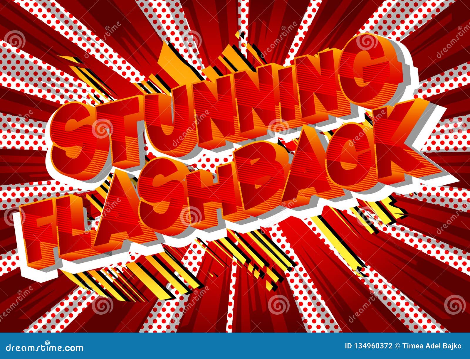 Stunning Flashback - Vector Illustrated Comic Book Style Words. Stock ...